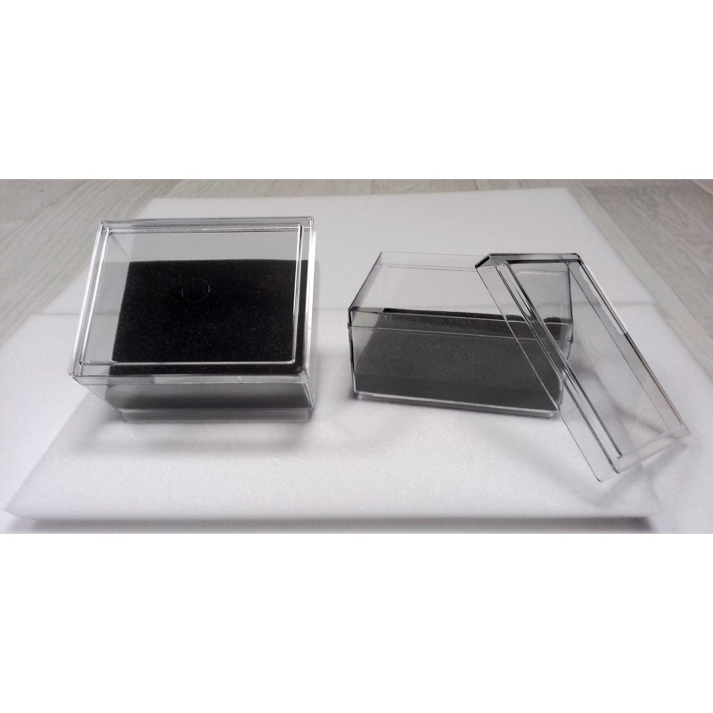 Lot de 10 Boites transparentes cristal Emalène noire 70 x 90 x 48 mm